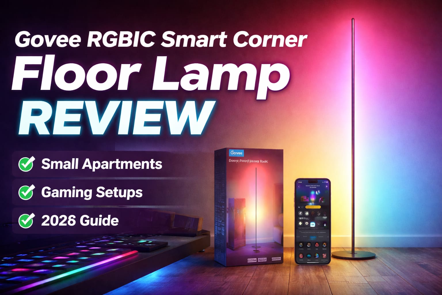 Govee RGBIC Smart Corner Floor Lamp review (2026) - My Compact Workspace