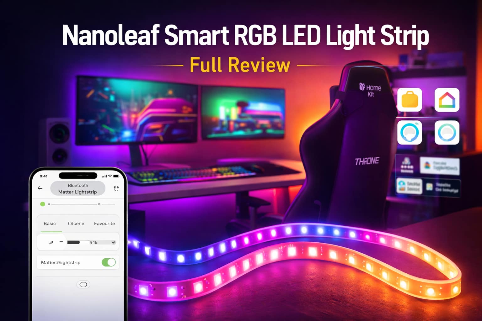 Nanoleaf Smart RGB LED Light Strip Review (2026) - My Compact Workspace